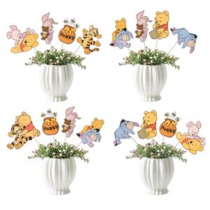 24pcs winnie party decorations,centerpieces decorations stick table toppers for birthday party supplies decor table toppers