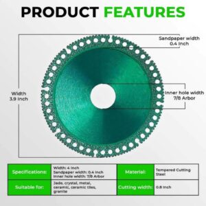 Indestructible Disc 2024, 5 PCS Glass Cutting Disc 7/8" & 5/8" Arbor, 4 Inch Glass Saw Ultra-Thin Saw Blade, Indestructible disc 2.0 - Cut Everything in Seconds (A)