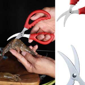 2 Pack Seafood Scissors,Seafood Fish Crab Shrimp Lobster Scissors Stainless Steel Shears for Kitchen Tools