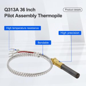 Laofudech Q313A 750mv 36 Inch Pilot Assembly Thermopile Fits for Ovens, Water Heaters, Stove Accessories and Ignition Gas Stoves