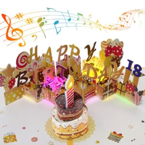 ytanhr upgraded birthday cards - 3d pop up birthday card with happy birthday song and lights, happy birthday card, unique birthday gifts for women men kids (all age)