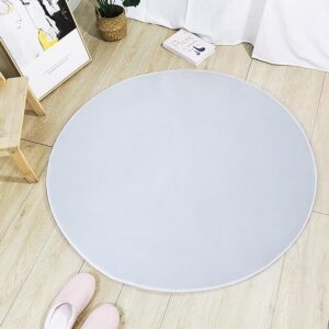 HOUSERAN Round Rug Ivory 3ft Circle Rug Non-Slip Washable Easy Care Chair Mat Area Rug Carpet for Bedroom Living Room Office Dining Room Dorm