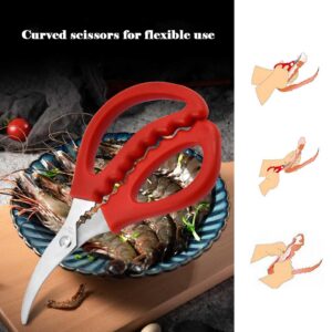 2 Pack Seafood Scissors,Seafood Fish Crab Shrimp Lobster Scissors Stainless Steel Shears for Kitchen Tools