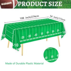 Oigco Football Party Decorations Tablecloth Disposable Plastic Touchdown Table Cover Perfect for Football Birthday Party Decorations and Gameday Tailgate Decorations 54 X 108Inch, 2 Pack