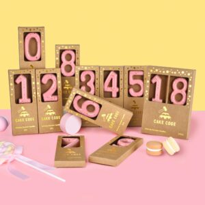 CAKE CODE 2.76 Inch Classical Pink Gold 17 Number Birthday Candles, Gold Number Candles, Cake Number Candles, Party Celebration