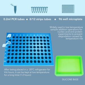 VISOSCI Aluminum Cooling Block - PCR Plate Cooler ，96-Well for 0.2 mL Tubes, Strips or 96-Well Plates (96-Well)