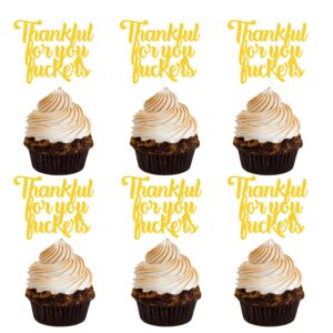 friendsgiving cupcake toppers, happy friendsgiving party decorations, thankful cake topper, thanksgiving party decorations, tfyfxcp thanksgiving cupcake toppers for friendsgiving decorations, 30pcs