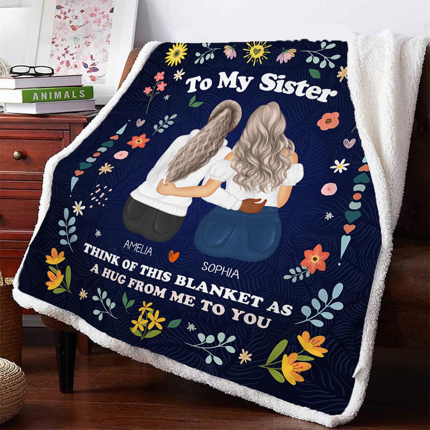 to My Sister Blanket, Sister Blanket, Sister Blankets from Sister Personalized, Sister Blanket Gifts from Sisters, Sister Long Distance Gift, Gifts for Older Sister from Younger Sister