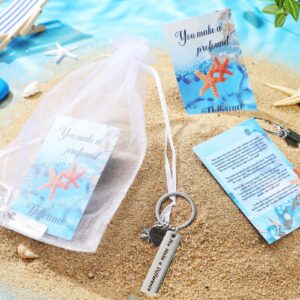 90 Pcs Starfish Story Gifts Mini Keepsake Appreciation Notecards Set Starfish Story Wallet Sized Cards Employee Gifts Drawstring Bags and Starfish Charms for Teacher Women Men (Elegant Style)