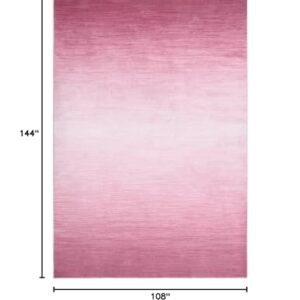 ROYHOME 9x12 Living Room Area Rug Modern Ombre Area Rug Non-Slip Washable Indoor Area Rug Contemporary Area Rug Large Floor Carpet for Bedroom Nursery, Pink