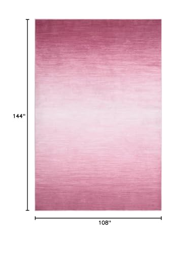 ROYHOME 9x12 Living Room Area Rug Modern Ombre Area Rug Non-Slip Washable Indoor Area Rug Contemporary Area Rug Large Floor Carpet for Bedroom Nursery, Pink