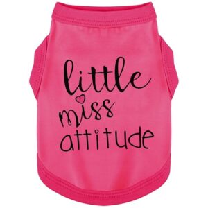 personality-packed canine attire: soft, lightweight dog clothes featuring the bold 'little miss attitude' slogan print, perfect for small and medium dogs rose red medium