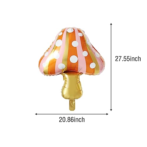 Mushroom Foil Balloons Party Bouquet Decorations Mushroom Mylar Balloons for Kids Birthday Baby Shower Mushroom Themed Party