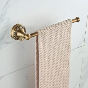 Hand Towel Bar for Bathroom Antique Bronze Brass, Rustproof Wall Mounted Towel Rack Hanger Bathroom Hardware Accessories Towel Holder,Pattern Carving Design