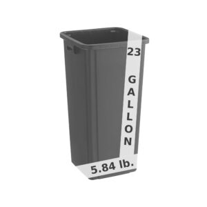 Mix.Home 23 Gallon Black Square Trash can Restaurant Trash can Commercial Trash can Tall Plastic Trash can Industrial Trash can Square Trash cans for Kitchen Janitorial Trash can