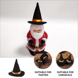 6pcs Mini Felt Witch Hats - Bulk Tiny Wizard Hats for Crafts, Wine Bottle Decor, and Halloween Decorations