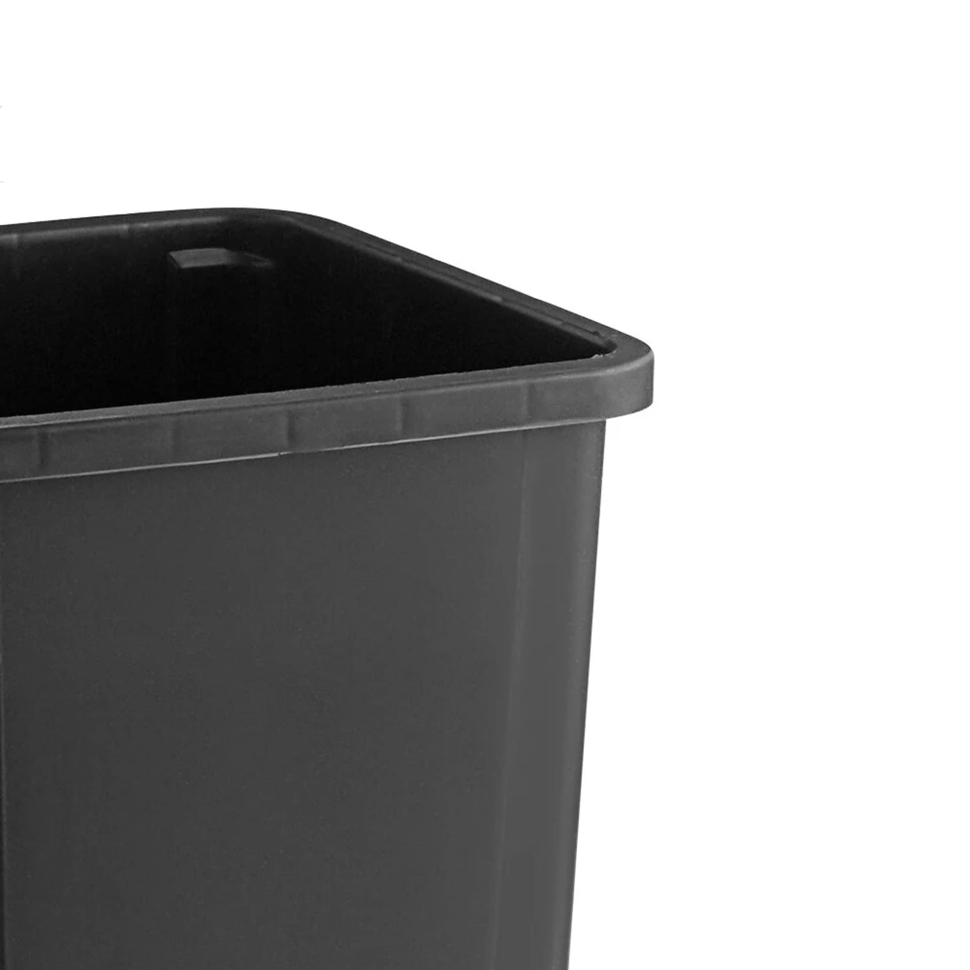 Mix.Home 23 Gallon Black Square Trash can Restaurant Trash can Commercial Trash can Tall Plastic Trash can Industrial Trash can Square Trash cans for Kitchen Janitorial Trash can