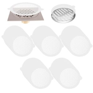 papasgix 50pack disposable drain hair catcher, disposable shower drain cover hair catcher mesh stickers, hair collector cleaner for shower bathtub bathroom kitchen (rund 3.5 in)