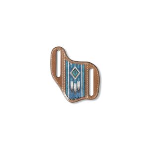 ariat pancake style southwest inlay knife sheath, brown