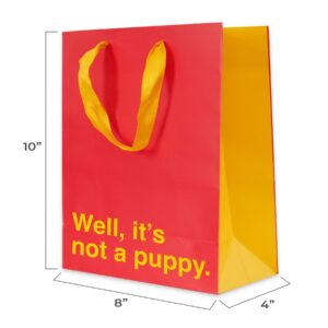 Prank-O Novelty Gift Bags for Holiday Gifting, 2-Pack, Well, It's Not a Puppy, Add Humor to Birthdays, Clever and Funny Birthday Gift Wrap or Gift Bag For Any Occassion, Empty Bag