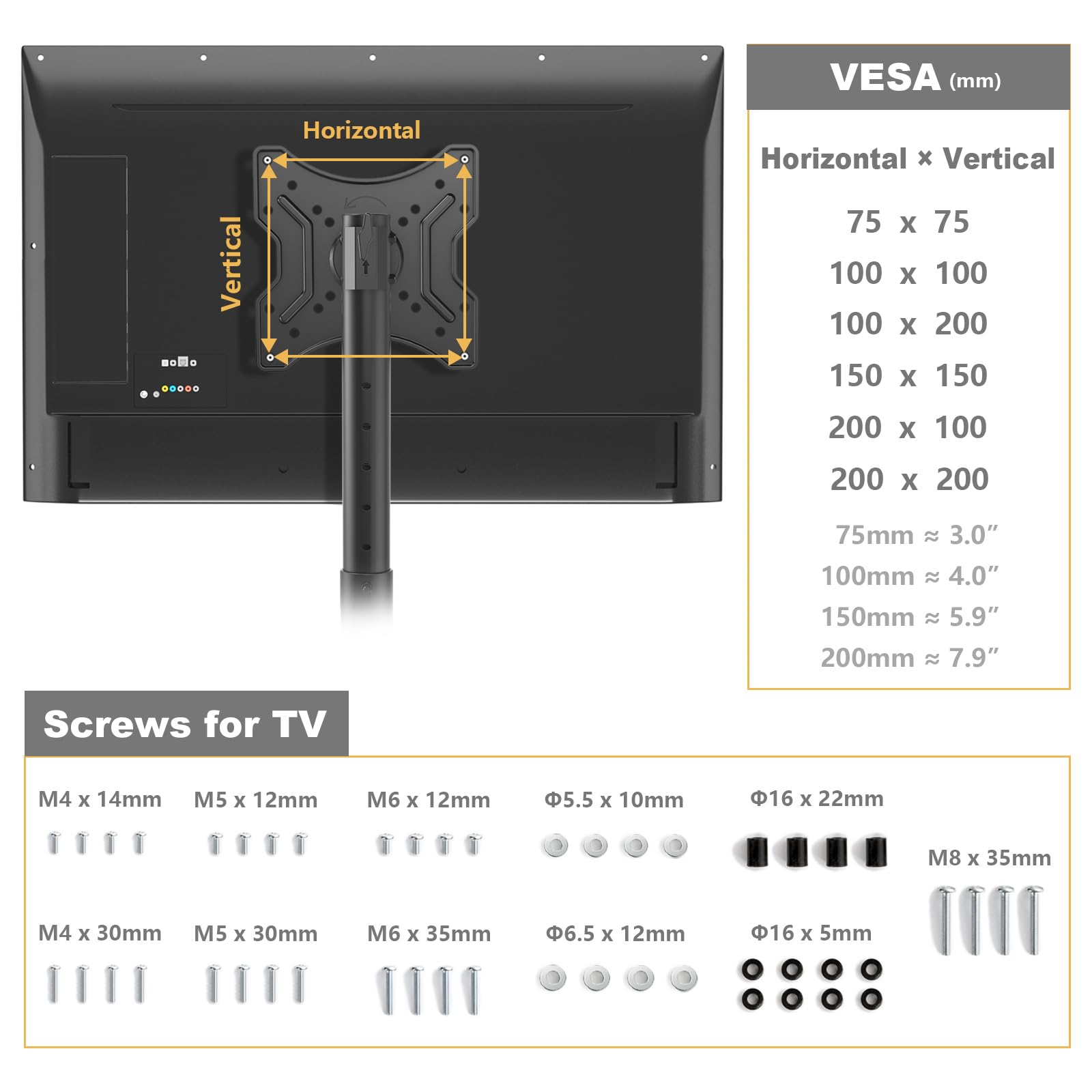 TVON TV Floor Stand for 13-50 inch LCD LED Flat/Curved Panel Screen TVs up to 44 lbs, Height Adjustable TV Stand Mount with VESA 200x200, Portable TV Stand for Bedroom, Dorm Room, Office