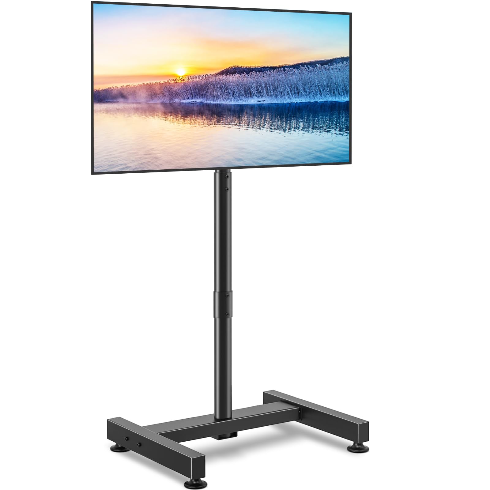 TVON TV Floor Stand for 13-50 inch LCD LED Flat/Curved Panel Screen TVs up to 44 lbs, Height Adjustable TV Stand Mount with VESA 200x200, Portable TV Stand for Bedroom, Dorm Room, Office