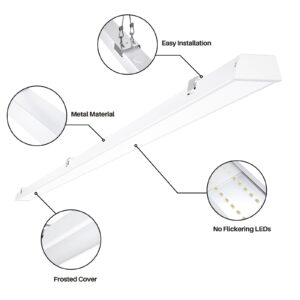 ANTLUX 8FT LED Shop Lights 100W [6 Lamps F96T12 Fluorescent Equiv.], Compact 8 Foot Strip Light with 5ft Cord Switch, Plug in, 12000LM, 5000K, Energy Saving Garage Lights, Surface/Suspended, 8 Pack