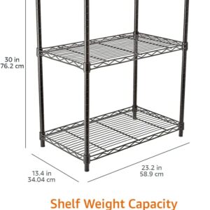 YL traV 3 Tier Kitchen shelves,Wire Shelving, Shelving Units and Storage Rack, Fixed Layer Spacing Storage Metal Large Capacity 17.3" L x 11.4" W x 31" H for Pantry Closet Kitchen Laundry Black