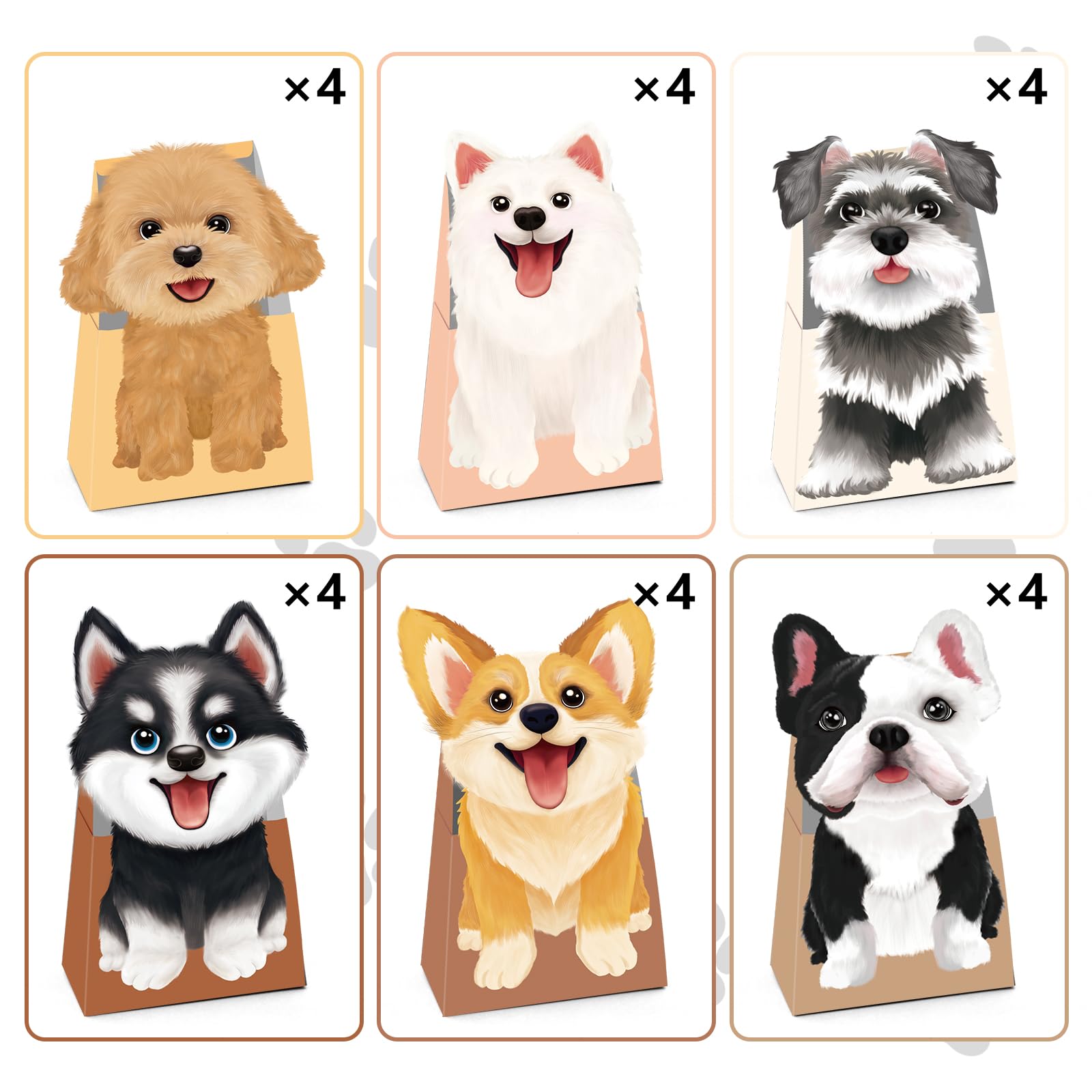 FRIDAY NIGHT 24 Pieces Puppy Theme Candy Boxes Dog Goodie Treat Gift Box Kids Birthday Pet Adoption Party Favor for Wedding Baby Shower Decoration…