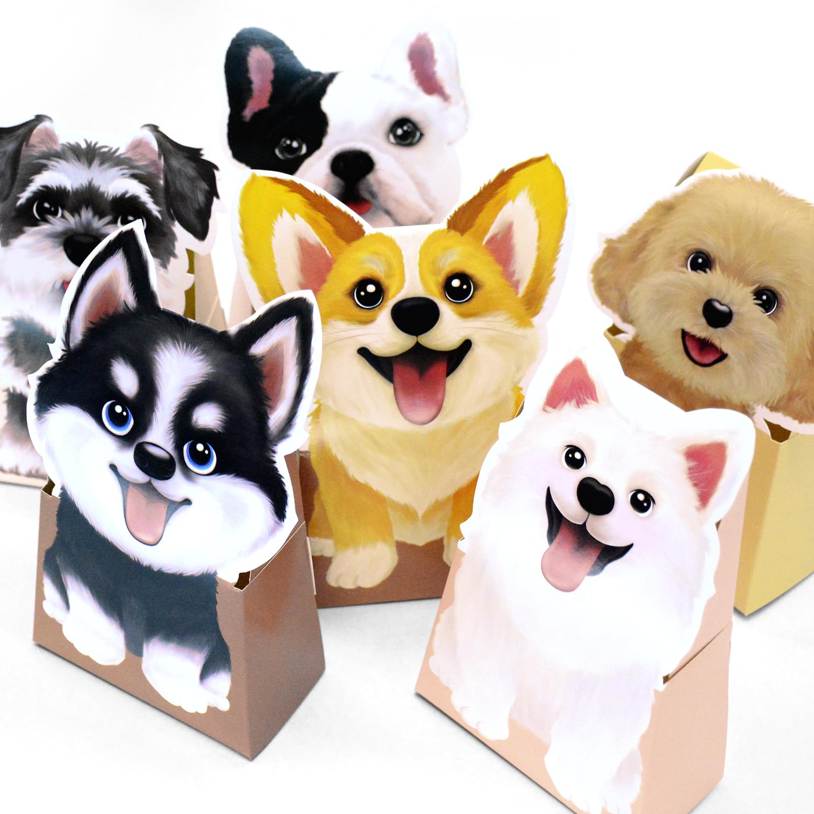 FRIDAY NIGHT 24 Pieces Puppy Theme Candy Boxes Dog Goodie Treat Gift Box Kids Birthday Pet Adoption Party Favor for Wedding Baby Shower Decoration…