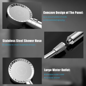 Unibath High Pressure 8-mode Handheld Shower Head with Stainless Hose and Adjustable Mount Excellent Replacement for Bath Showerhead