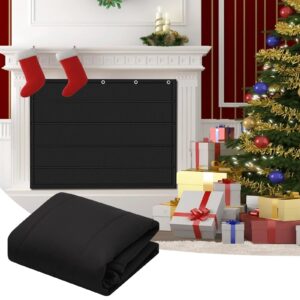 fireplace cover for heat loss,fireplace draft stopper fireplace blanket save energy, fireplace draft blocker with built-in 4 magnet and hooks for iron fireplace frame fireplace screen (39" x 32")