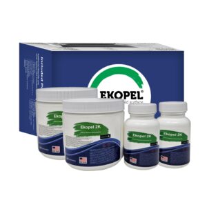 ekopel roll on bathtub refinishing kit - made in the usa - odorless tub and tile reglazing - 20x thicker than all other refinishing kits (no tools) - gloss white