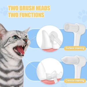 Pawsitive Vibes Cat Toothbrush, Super Mini Brush Head for cat-Finger Toothbrush for Cats, Cat Tooth Brushing Kit, Mini Head, Deep Cleaning, Gentle Bristles for Gum Care-Blue