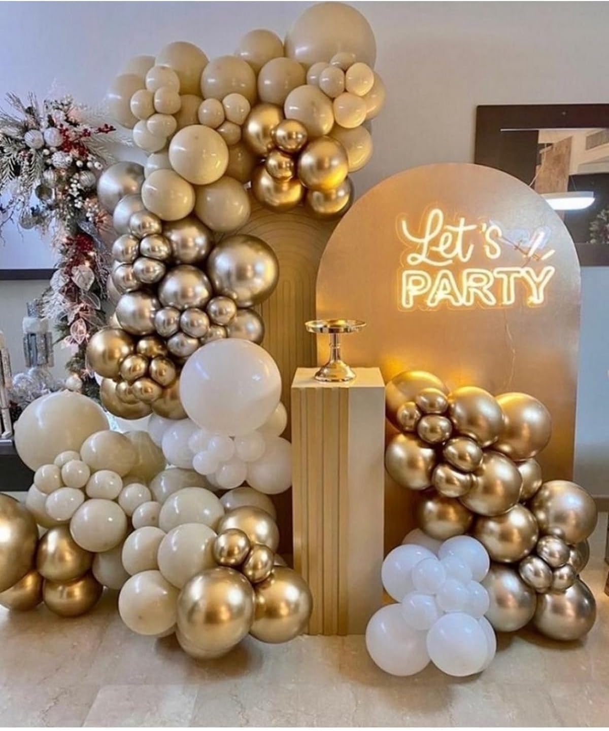 Nude White Gold Balloons, 60PCS Metallic Champagne Gold Cream White Clear Balloons White Sand Blush Beige Transparent Party Balloons for Birthday Boho Wedding Anniversary Engagement Hen Decorations