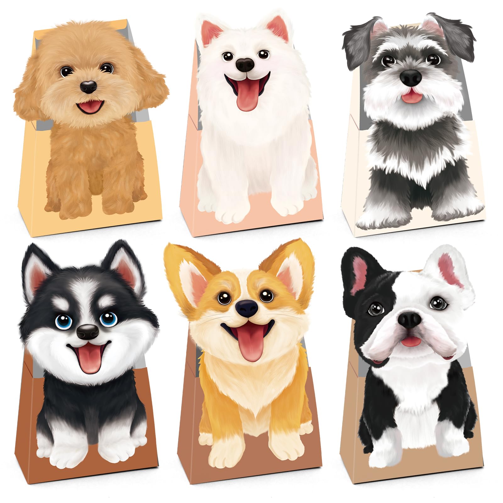 FRIDAY NIGHT 24 Pieces Puppy Theme Candy Boxes Dog Goodie Treat Gift Box Kids Birthday Pet Adoption Party Favor for Wedding Baby Shower Decoration…