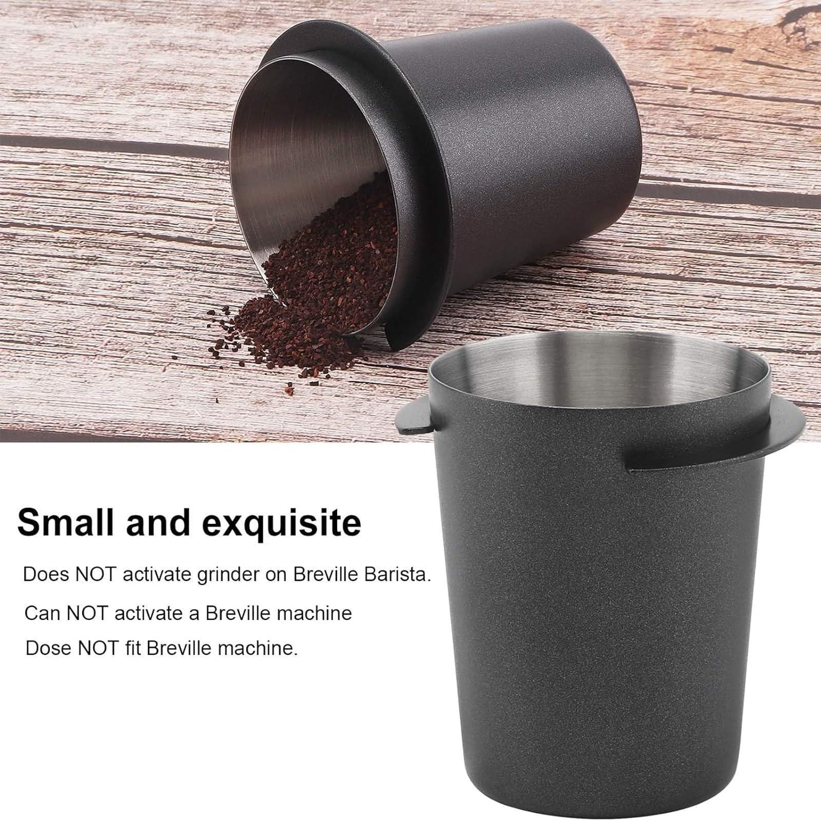 Coffee Dosing Cup 54mm, Stainless Steel Espresso Coffee Dosing Cup Espresso Machine Accessories, Coffee Powder Feeder Part Easy Use Coffee Grinder Powder Cup Compatible with 54mm Coffee Filter