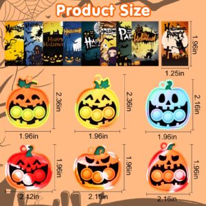 Halloween Party Favors for Kids,24 PCS Halloween Pumpkin Pop Fidget its Toys Keychain,Halloween Toys Treats for Kids,Halloween Goodie Bag Stuffers,Halloween Classroom Prizes