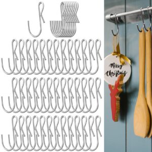 yaocom 120 pcs 1.7 stainless steel s hooks for hanging christmas ornament s hooks silver small s shaped hooks metal wire display hooks for hanging xmas stockings jewelry kitchen utensils