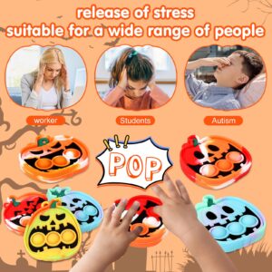 Halloween Party Favors for Kids,24 PCS Halloween Pumpkin Pop Fidget its Toys Keychain,Halloween Toys Treats for Kids,Halloween Goodie Bag Stuffers,Halloween Classroom Prizes