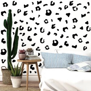 360 Pcs Black Cheetah Stickers Animal Print Cheetah Leopard Wallpaper Removable Vinyl Wall Stickers for Bedroom Car Living Room Office Home DIY Wall Decoration