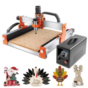 foxalien cnc router machine xe-pro with ball screws, 400w spindle 3-axis engraving milling machine for wood aluminum cutting upgradable to linear rails