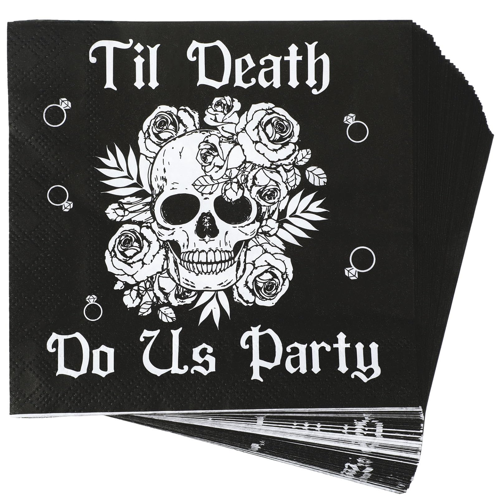 Geyoga 50 Pcs Til Death Do Us Party Napkins Gothic Bachelorette Bridal Shower Party Supplies Napkins Halloween Bachelorette Wedding Engagement Supplies Til Death Do Us Party Bachelorette Supplies