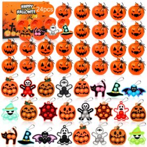 halloween party favors for kids,prefilled halloween pumpkin with halloween pop fidget its toys, treats for kids, goodie bag fillers, classroom prizes