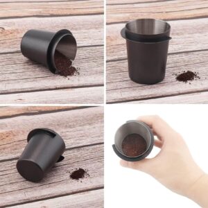 Coffee Dosing Cup 54mm, Stainless Steel Espresso Coffee Dosing Cup Espresso Machine Accessories, Coffee Powder Feeder Part Easy Use Coffee Grinder Powder Cup Compatible with 54mm Coffee Filter