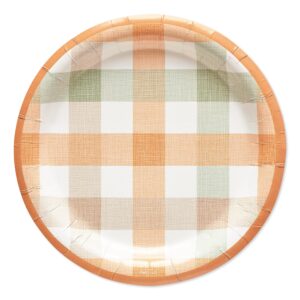 american greetings 36-count 7 in. dessert plates, plaid thanksgiving party supplies