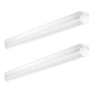 led shop light 2ft, 5000k/4000k/3500k selectable led linear strip lights, 0-10v dimmable led light fixture for garage workshop warehouse, 2ft indoor led commercial ceiling light, 2 pack