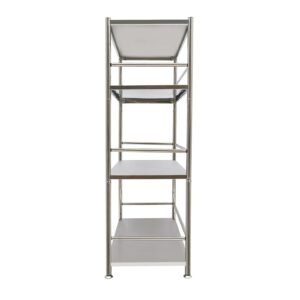 4 Tier Metal Storage Shelves Stainless Steel Storage Racks and Shelving Heavy Duty Metal Shelf Storage Organizer Rack for Kitchen, Garage, Home, Office, Garden