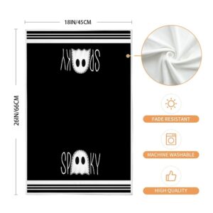 ARKENY Halloween Kitchen Dish Towels Set of 2,Black Ghost Bowknot 18x26 Inch Drying Dishcloth,Farmhouse Home Decoration AD132