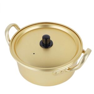 Pot,`Ramen Pot, Korean Ramen Cooking Pot Korean Ramen Noodle Pot Fast Heating Hot Shin Ramyun Aluminum Pot For Kitchen Cookware with Lid,Handles for Soup, Curry, Pasta and Stew(16cm)